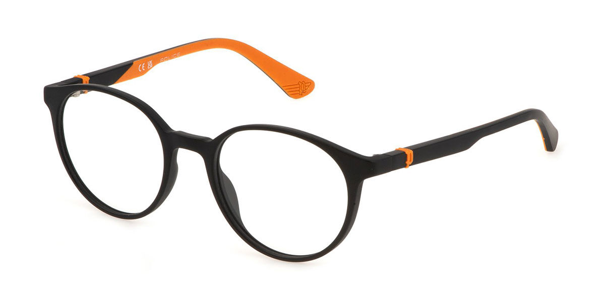 Police VK129 BEYOND JR 2 Z42Y Oval Shiny Black Frame Eyeglasses ...