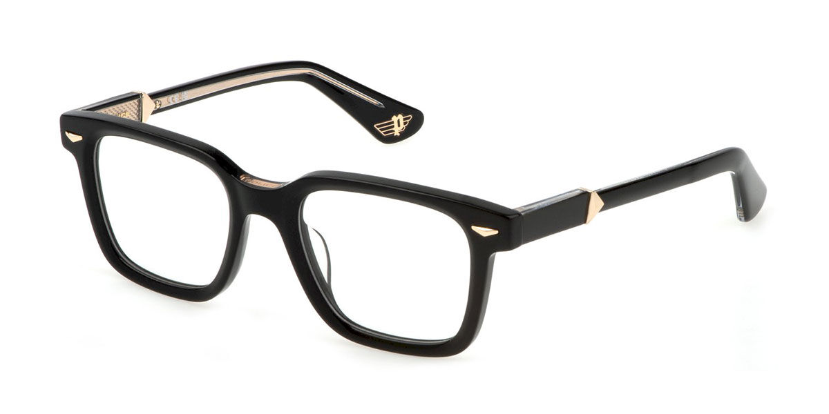 Police VPLG80 MONUMENT 2 0700 Square Shiny Black Frame Eyeglasses ...